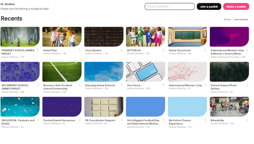 Your School Games - Dartford School Games Padlet
