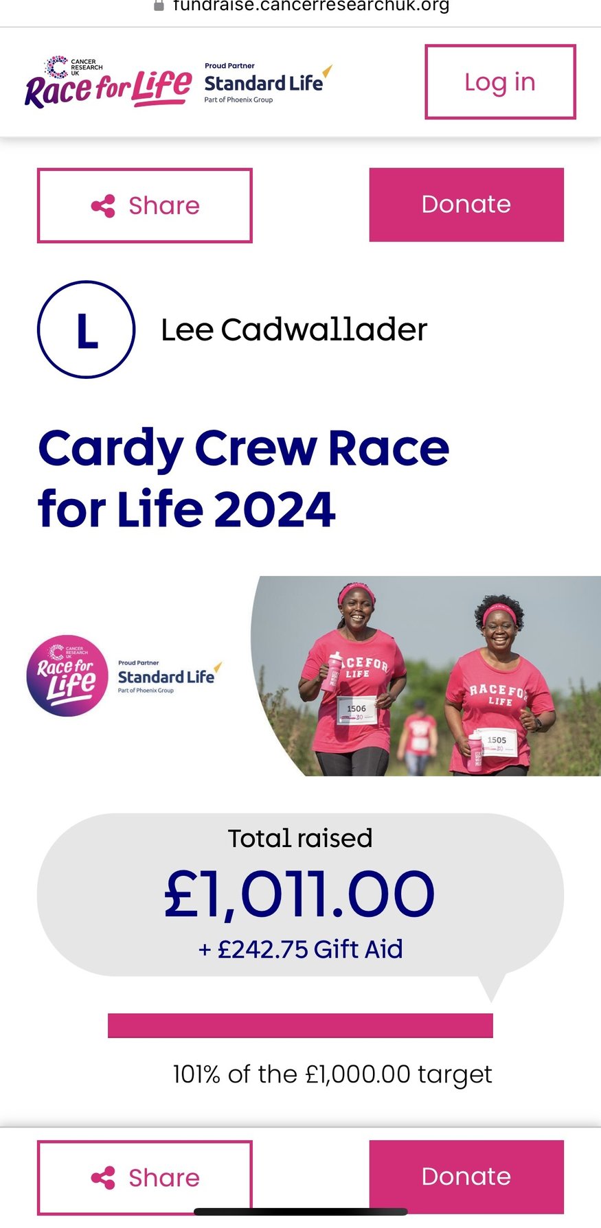 Your School Games - Cardy Crew Race for Life 2024